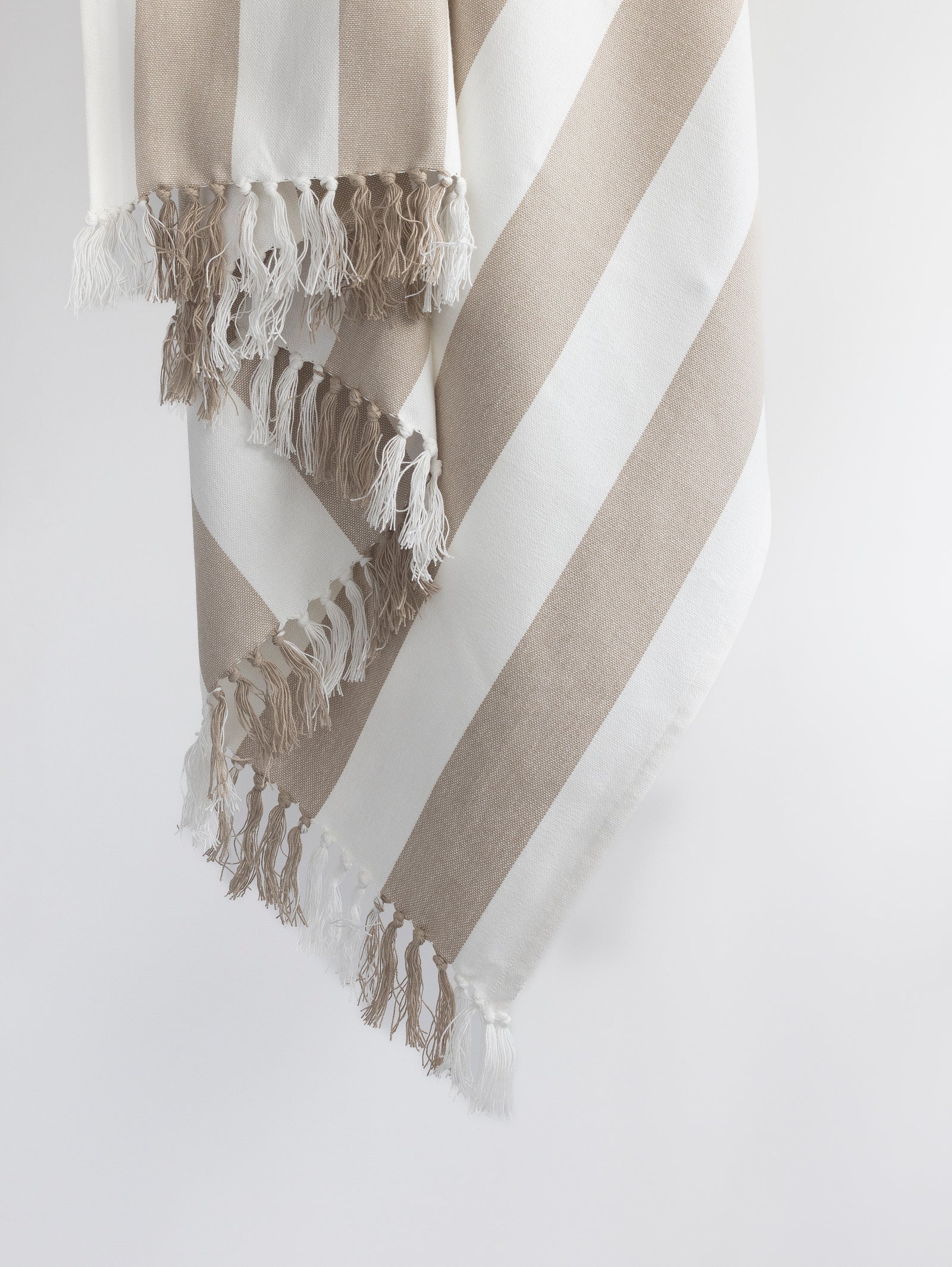 Coronado Stripe Throw - Beige/White – Harvey Furnishings