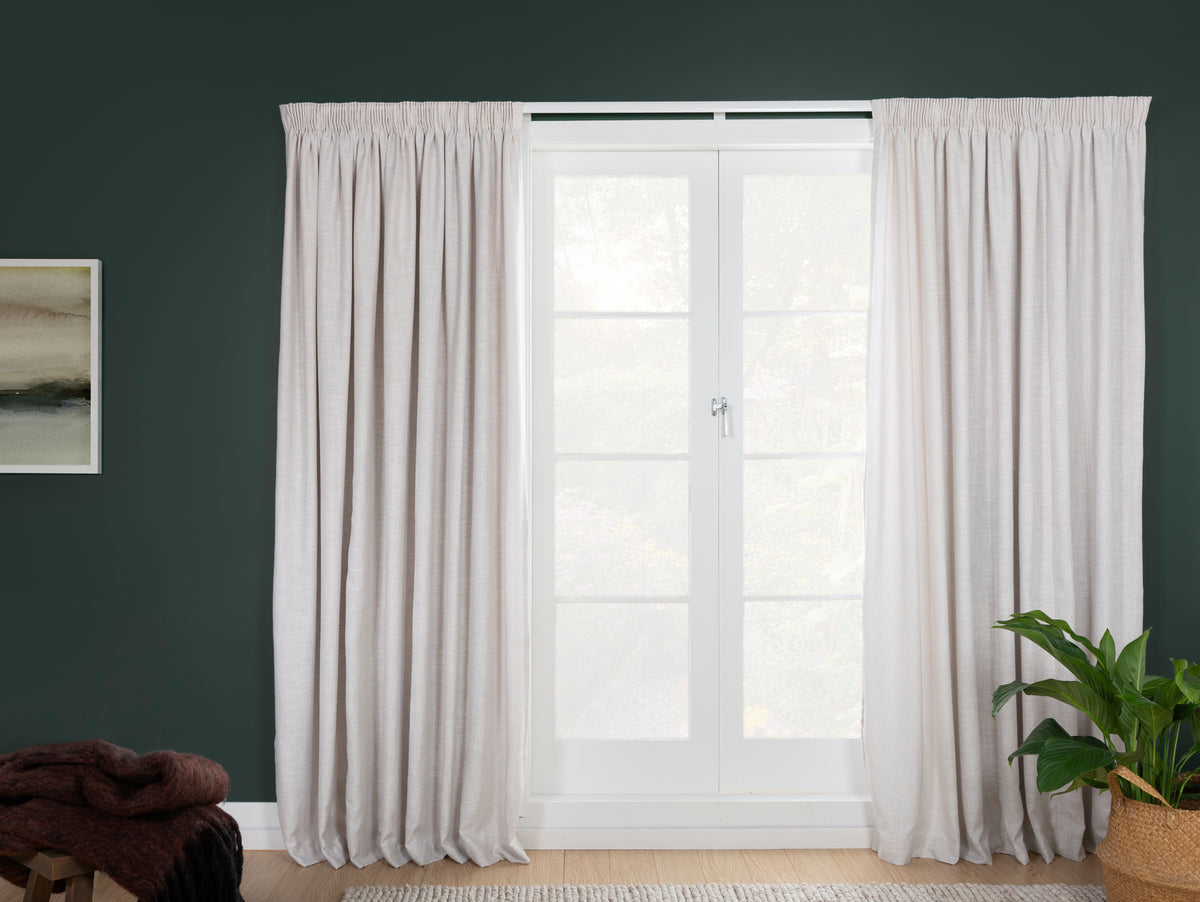 Montrose Lined Pencil Pleat Curtains - Cloud – Harvey Furnishings