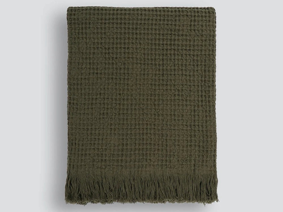 Celine Throw - Olive – Harvey Furnishings